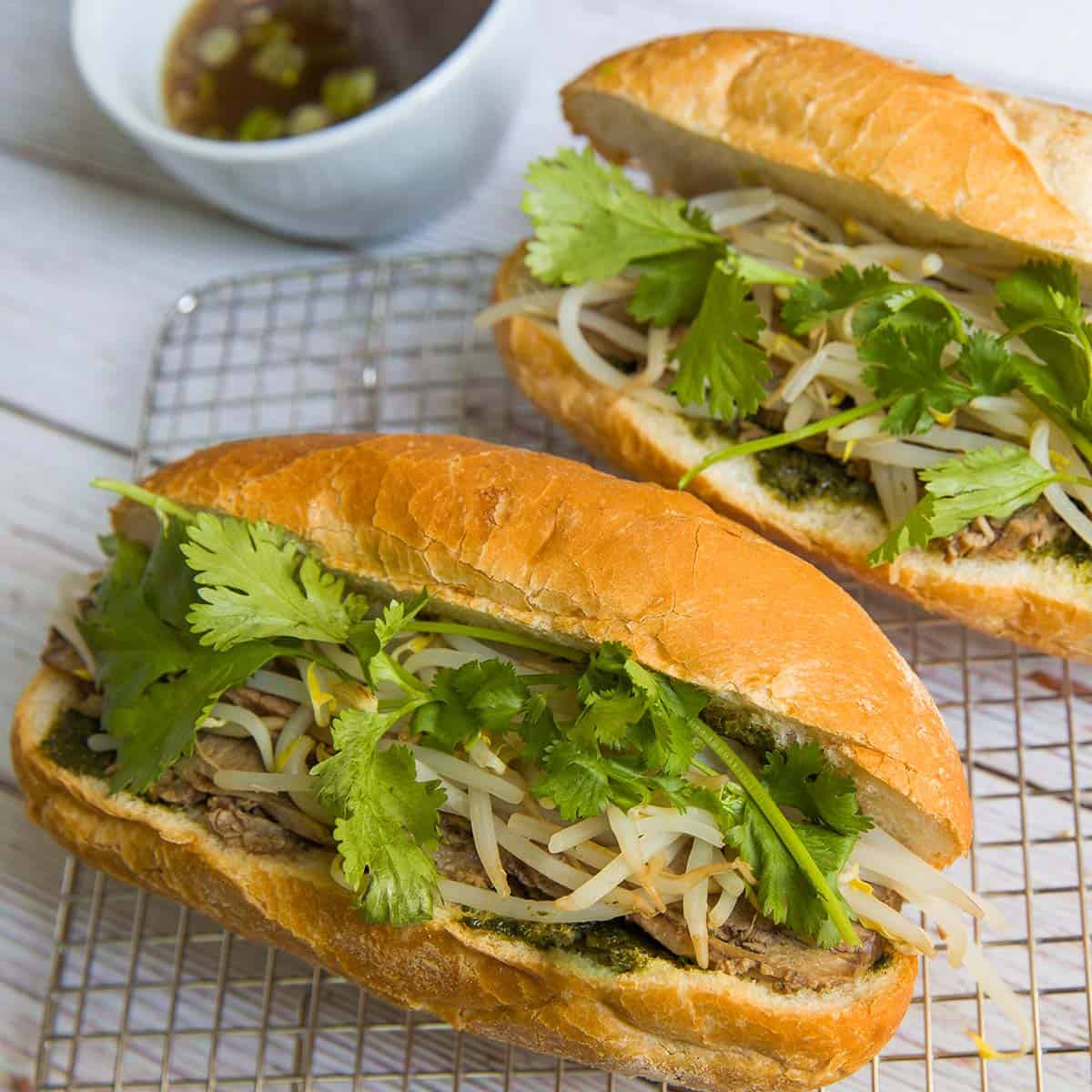 Pho Dip Banh Mi - Leftover Pho Vietnamese Sandwich Recipe