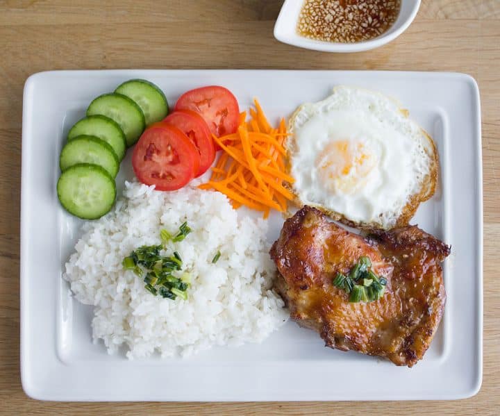 Com Ga Nuong -Vietnamese Grilled Lemongrass Chicken with Rice