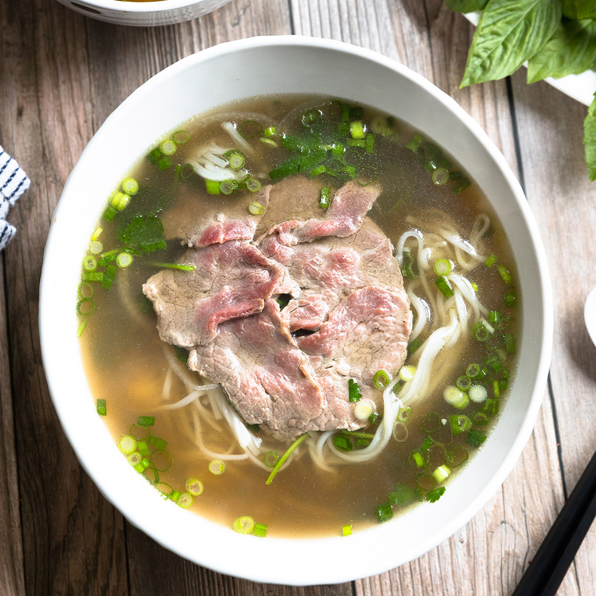 Pho Tai - Vietnamese Beef Pho Recipe with Rare Steak