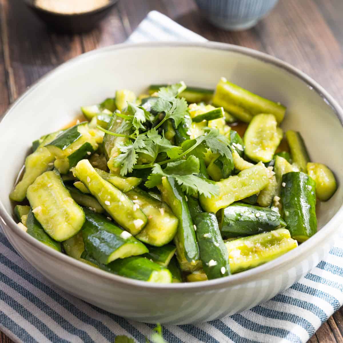 Asian Smashed Cucumber Salad Recipe - So Refreshing!
